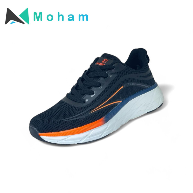 SPIC Freeze Men's Grey/Yellow Knit Running Shoes